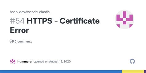 Certificate Error · Issue 54 · Hsen Devvscode Elastic · Github