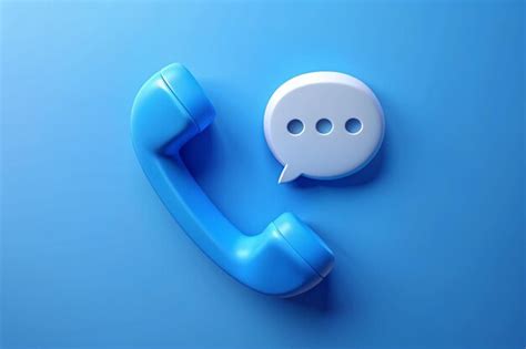 3d Minimal Call Phone And Bubble Talk On Blue Background Talking With