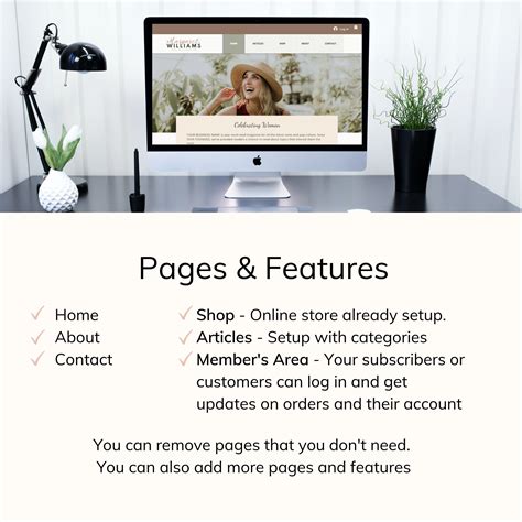 Wix Website Template Wix Template Web Design Wix Blog Theme Wix Store Template Feminine Wix