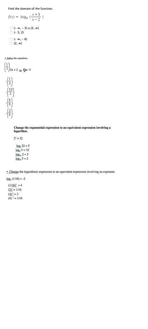 Solved Find The Domain Of The Function F X Log9 X 3