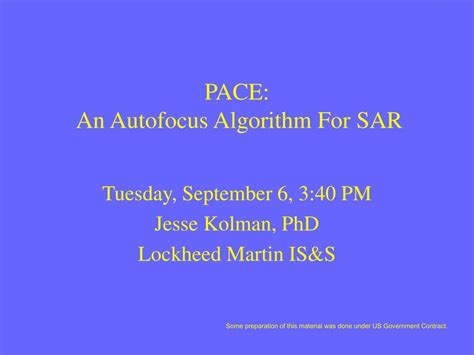 Ppt Pace An Autofocus Algorithm For Sar Powerpoint Presentation