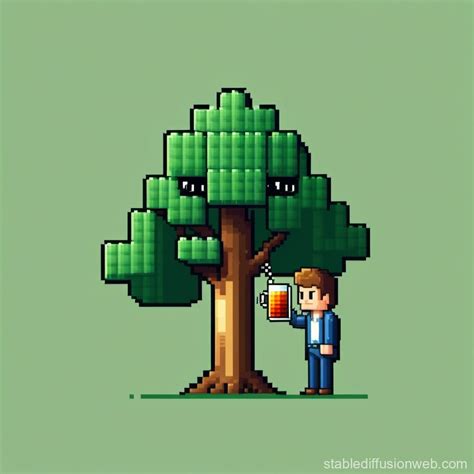 Thirsty Tree Drinking Cartoon Man Stable Diffusion Online
