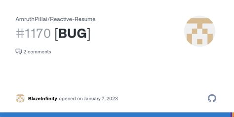 Bug · Issue 1170 · Amruthpillaireactive Resume · Github