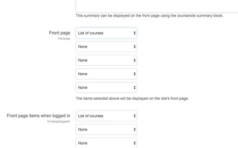 Moodle The Frontpage Is Empty Stack Overflow