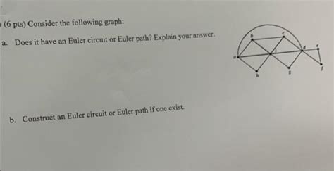 Solved A Does It Have An Euler Circuit Or Euler Path