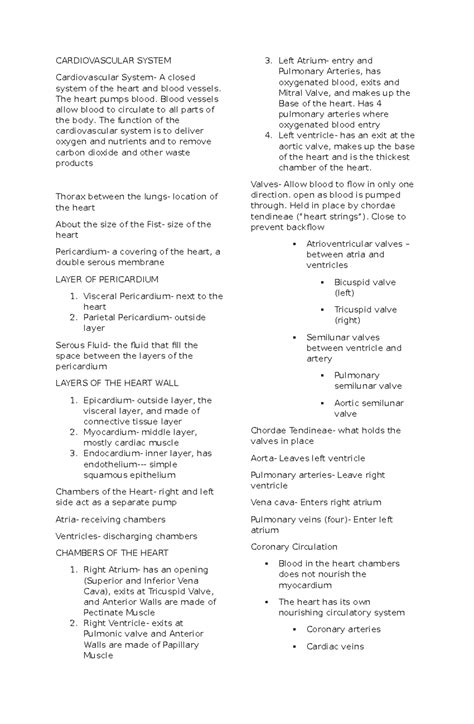 Cardiovascular System Lec Cardiovascular System Cardiovascular System A Closed System Of The