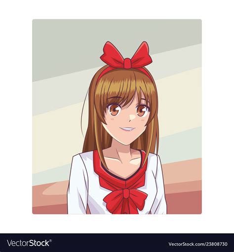 Anime Manga Girl Royalty Free Vector Image Vectorstock