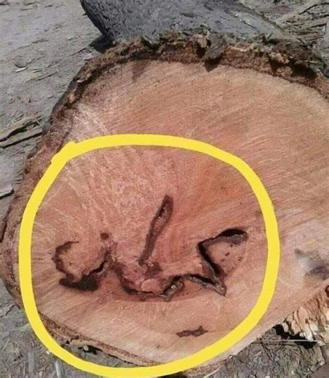 العثور على جذع شجرة مقطوعة منقوشاً عليها إسم الرسول محمد صلي الله عليه وسلم