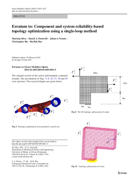 Pdf Erratum Reliability Based Topology Optimization