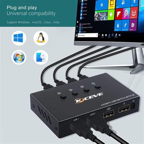 Buy Usb Switch Selector Mleeda 4 Port Km Switch 4 Computers Sharing 4 Usb Devices Usb Peripheral