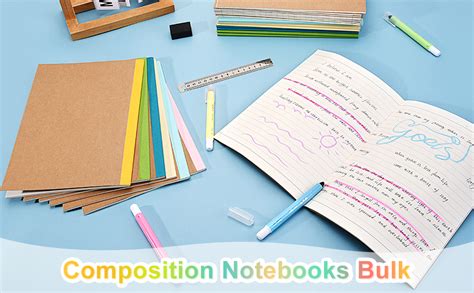 Jspupifip 24 Pack B5 Composition Notebooks Journals Bulk Kraft Cover With Colorful