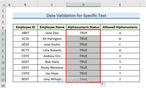 How To Perform Data Validation For Alphanumeric Only In Excel