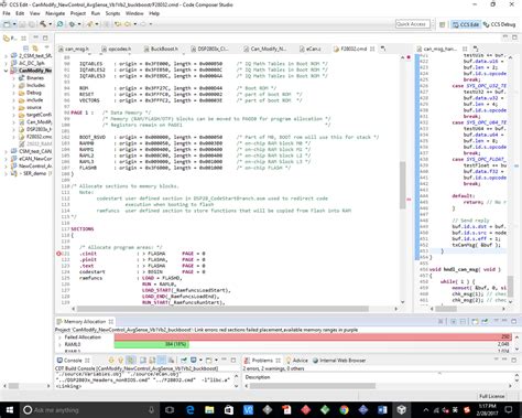 ccs tms320f28032 how to fix program will not fit into available