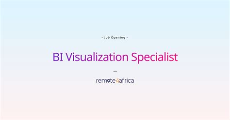 Remote Hybrid Bi Visualization Specialist Job At Financial Services