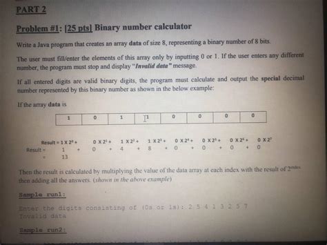 Solved Part 2 Problem 1 25 Pts Binary Number Calculator