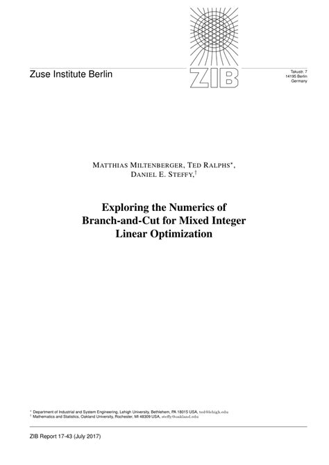 Pdf Exploring The Numerics Of Branch And Cut For Mixed Integer Linear