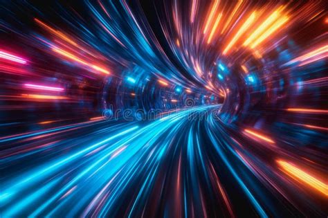 Flowing Glowing Binary Code In A Futuristic Digital Data Stream