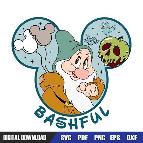 Bashful The 7 Dwarfs Mickey Mouse Head Svg Disney Svg Mick Inspire Uplift