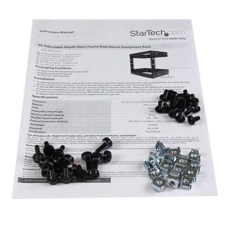 Buy 8u 19 Wall Mount Network Rack 12 Deep 2 Post Open Frame Server Room Rack