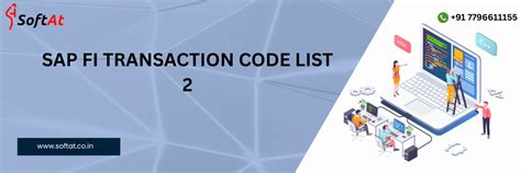 Sap Fi Transaction Code List 2