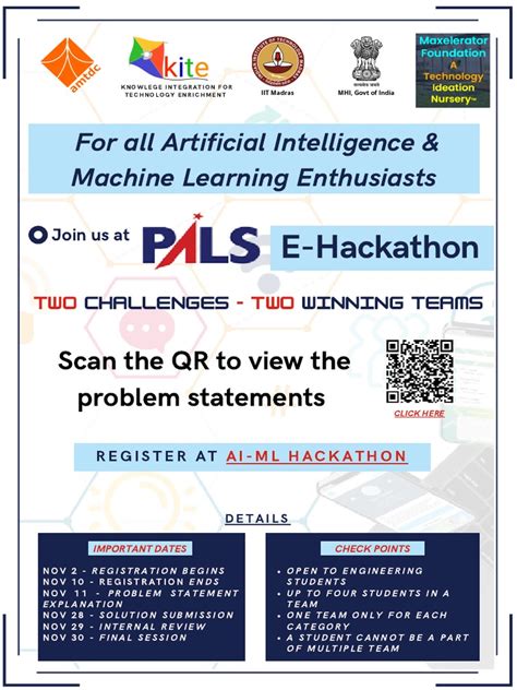 E Hackathon For All Artificial Intelligence And Machine Learning Enthusiasts Pdf