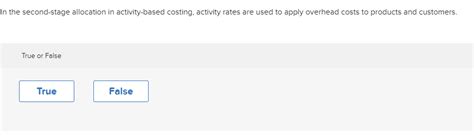 Solved In The Second Stage Allocation In Activity Based