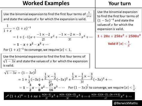 Yr 13 Binomial Expansion Example Problem Pair Berwickmaths