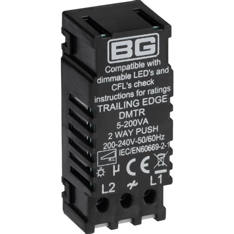 Bg Dmlt Trailing Edge Led Dimmer Module 2 Way Push Onoff Led Dimming Module