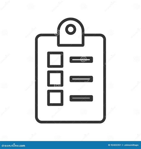 Checklist Icon Linear Icon Thin Line Illustration Vector Isolated Outline Drawing Stock