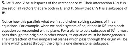 Solved Let U And V Be Subspaces Of The Vector Space W Their