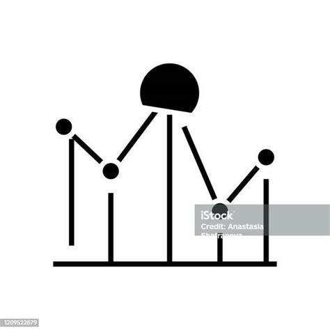 Ikon Dot Plot Hitam Ilustrasi Konsep Simbol Datar Vektor Tanda Glyph Ilustrasi Stok Unduh