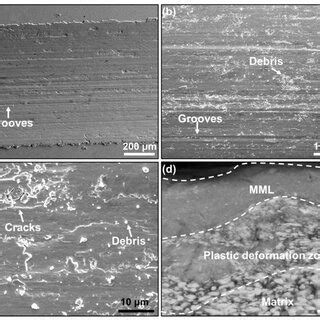 SEM Images Of Worn Surfaces Ac And Cross Sectional Microstructure Download Scientific