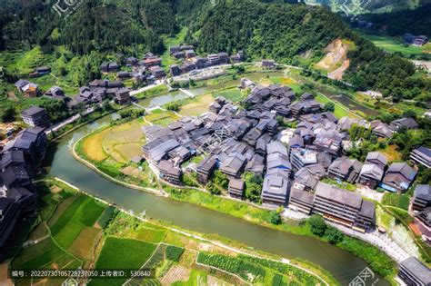 航拍三江侗族程阳八寨原生态 乡村小镇 建筑摄影 摄影素材 汇图网www huitu