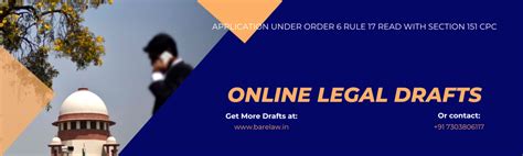 Application Under Order 6 Rule 17 Read With Section 151 Cpc