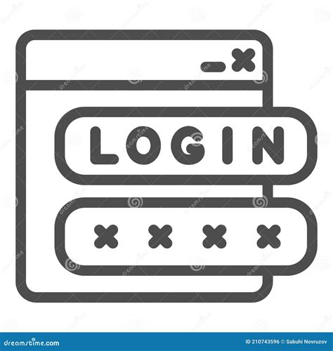 Webpage With User Authorization Line Icon Web Security Concept Login