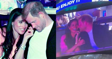 Le Prince Harry Et Meghan Markle Complices Devant La Kiss Cam Lors D