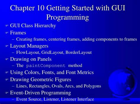 Ppt Chapter 10 Getting Started With Gui Programming Powerpoint Presentation Id6230508