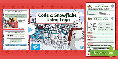 Snowflake Coding Using Logo Teacher Made Twinkl