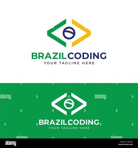Brazil Coding Logo Design Template Suitable For Technology Programmer Website Developer Coding