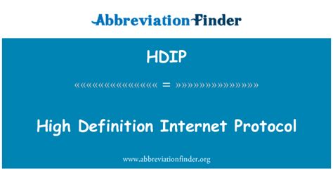 Hdip Stands For High Definition Internet Protocol Abbreviation Finder