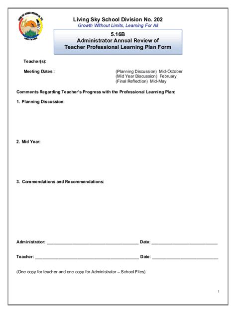 Fillable Online 516a Annual Professional Learning Plan Form Fax Email