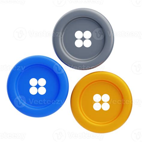 3d Sewing Buttons Assorted Colors Collection 51797288 Png