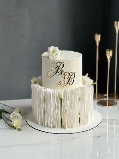 Свадебный торт Свадебный торт минимализм Свадебный торт с вафельной бумагой Cakes And More