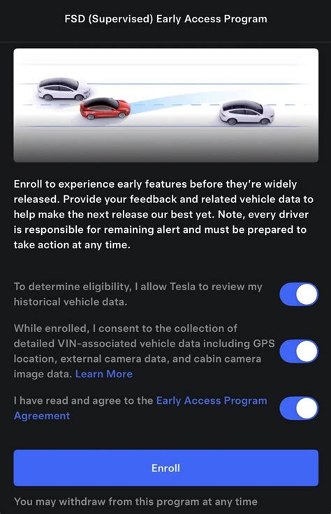 tesla begins inviting users to fsd early access program
