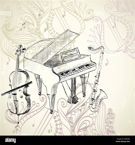 Musical Instruments Art Stand Stock Vector Images Alamy