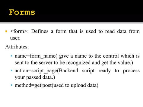Unit Part Forms Frames PPT