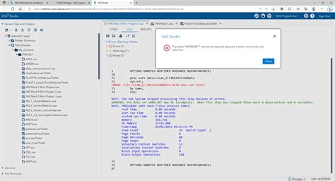 getting error file clean d finc651 projectfunddata data does not ex