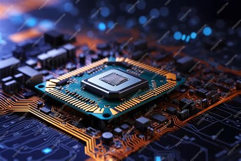 Cpu On A Motherboard Technology Background High Resolution 3d Render