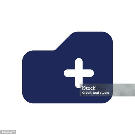 폴더에 검은 글리프 Ui 아이콘 추가 더하기 기호에 대한 스톡 벡터 아트 및 기타 이미지 더하기 기호 로고 표지판