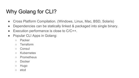 Building Cli Applications With Golang Pptx